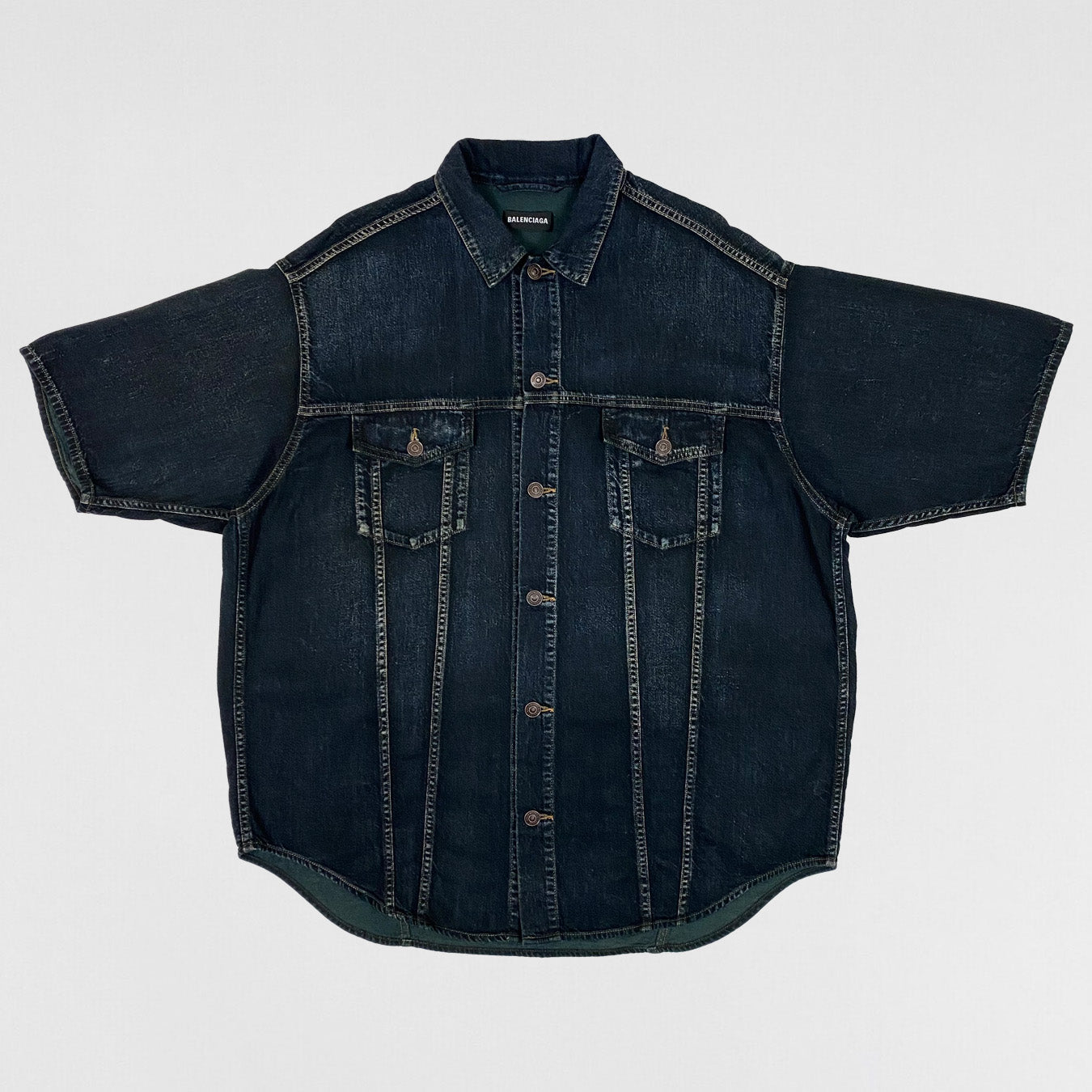 Yeezy 2022 Balenciaga YE24 Logo Denim Overshirt | Paris Saint